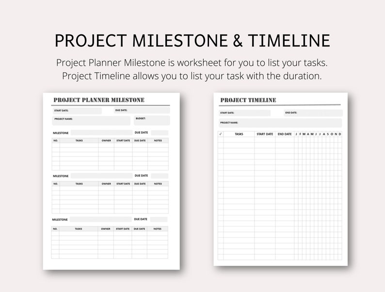 Project Planner Printable: Project Manager Printable to Plan & Track ...