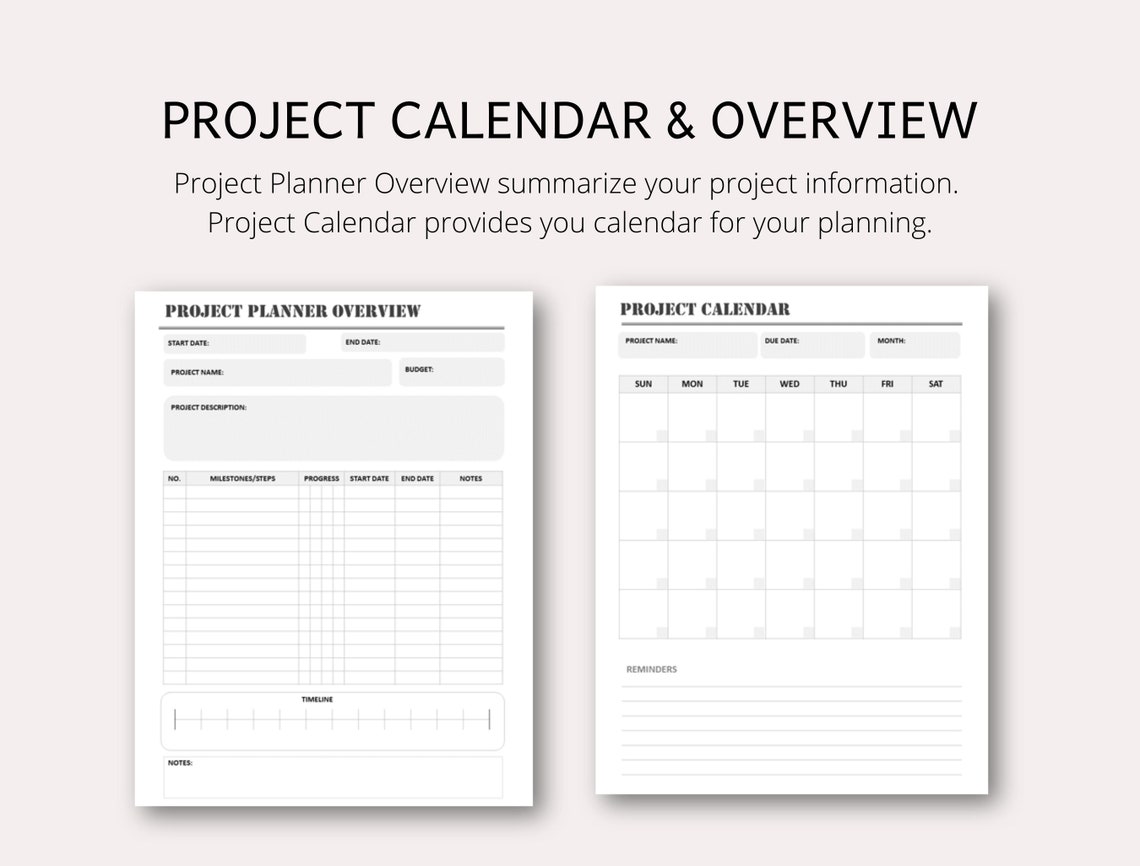 Project Planner Printable: Project Manager Printable to Plan & Track ...