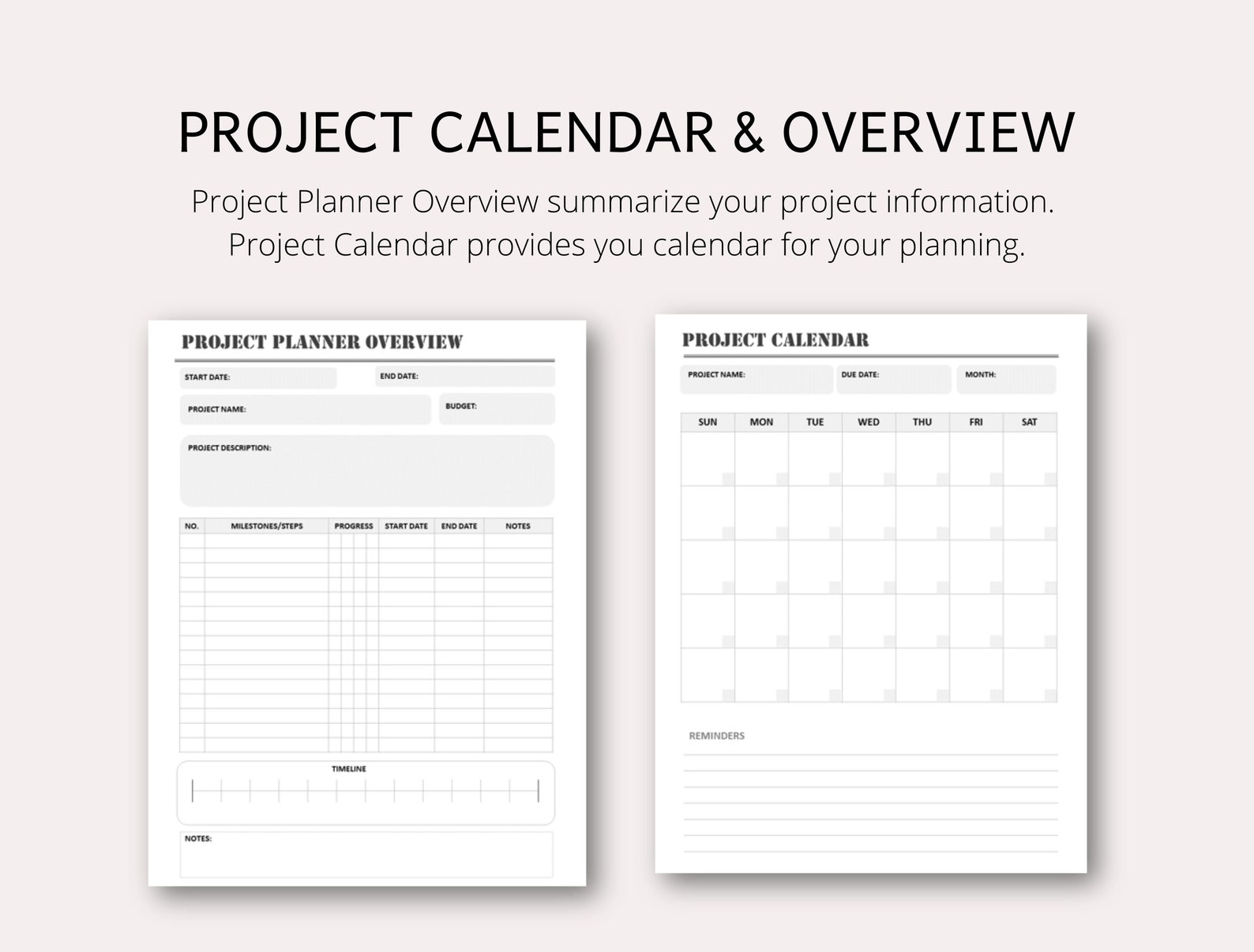 Project Planner Printable: Project Manager Printable to Plan & Track ...