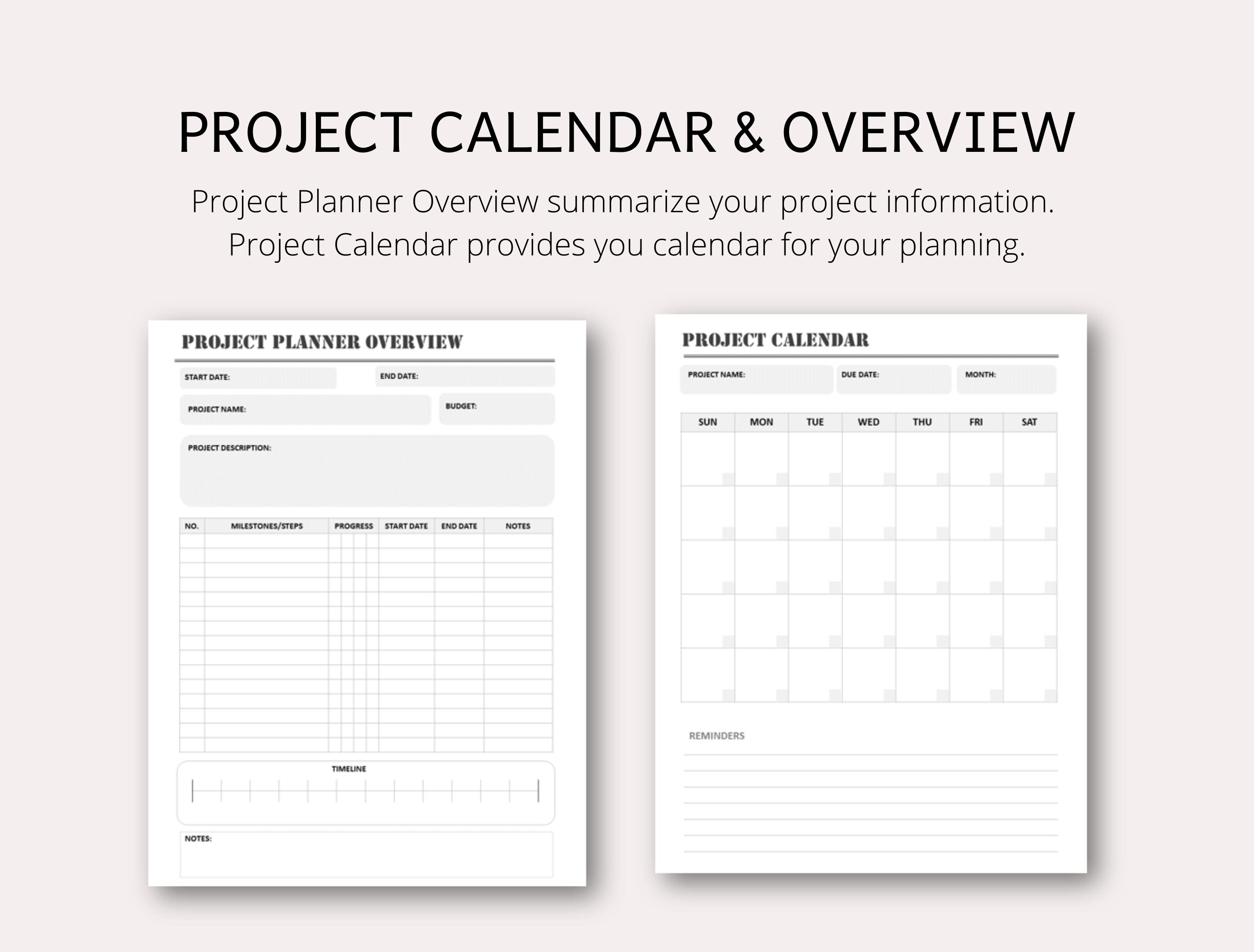 Project Planner Printable: Project Manager Printable to Plan & Track ...