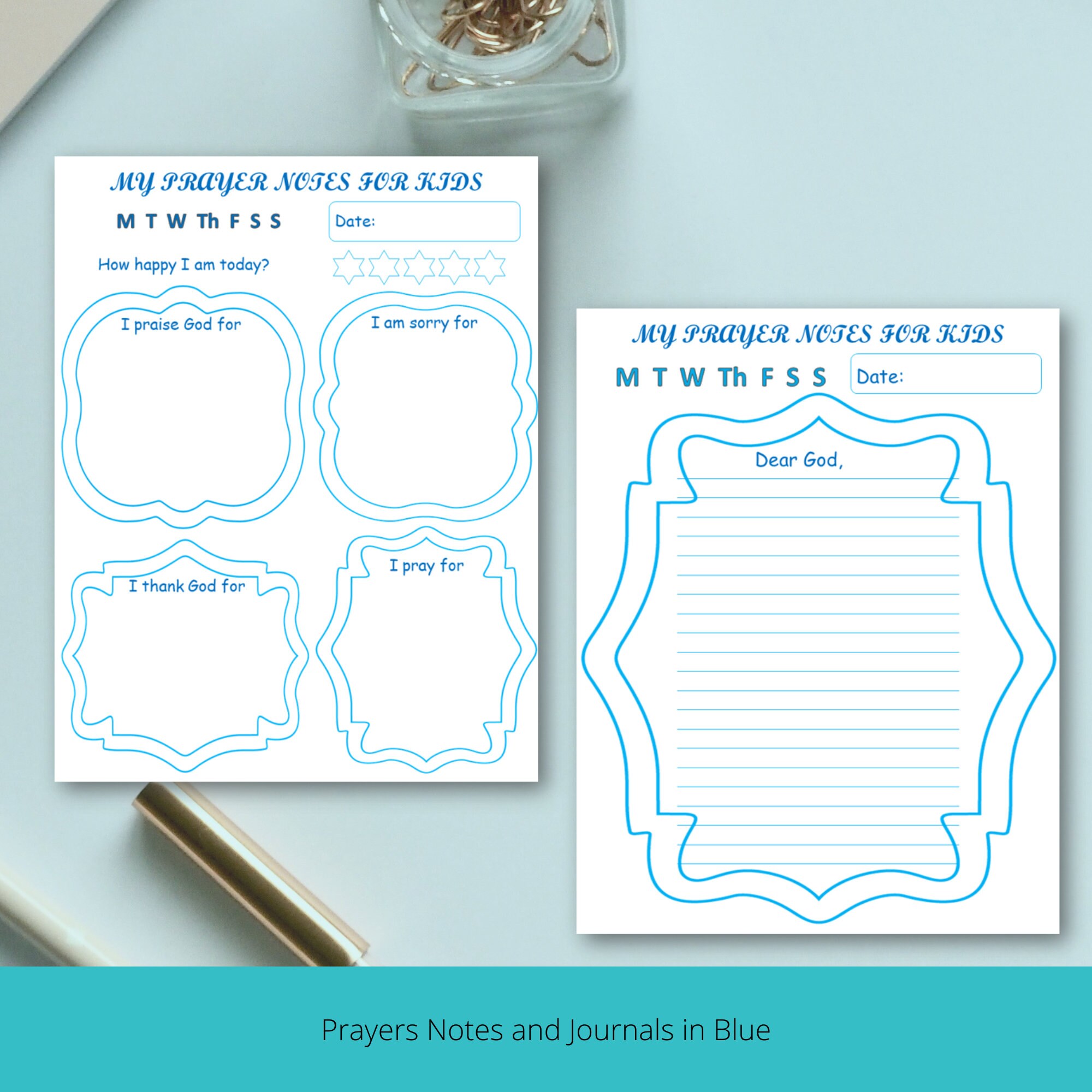 Kids Prayer Journal Printable: Prayer Notes and Planner for Children ...