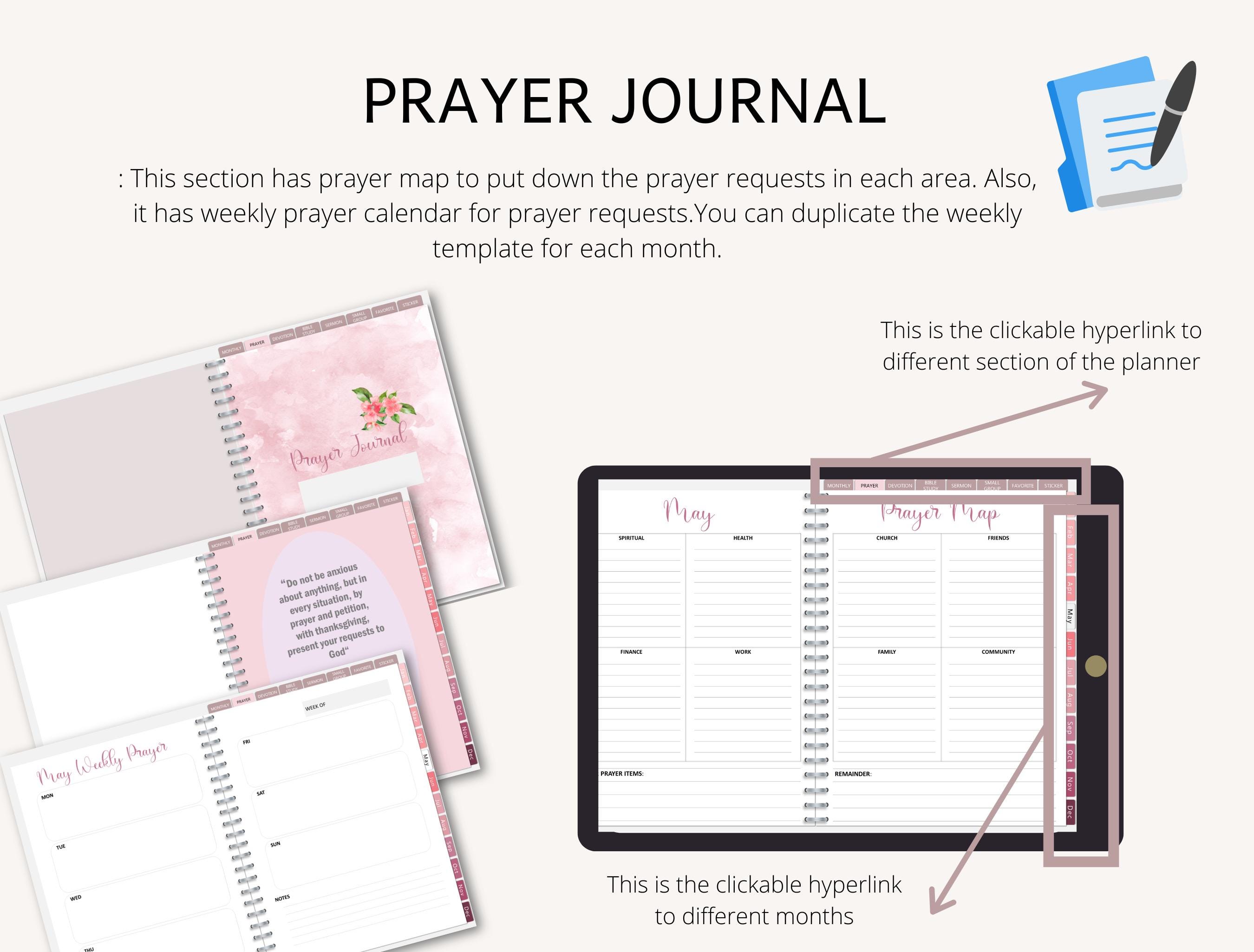 Faith Digital Planner for Goodnote , Digital Prayer Journal, Sermon ...