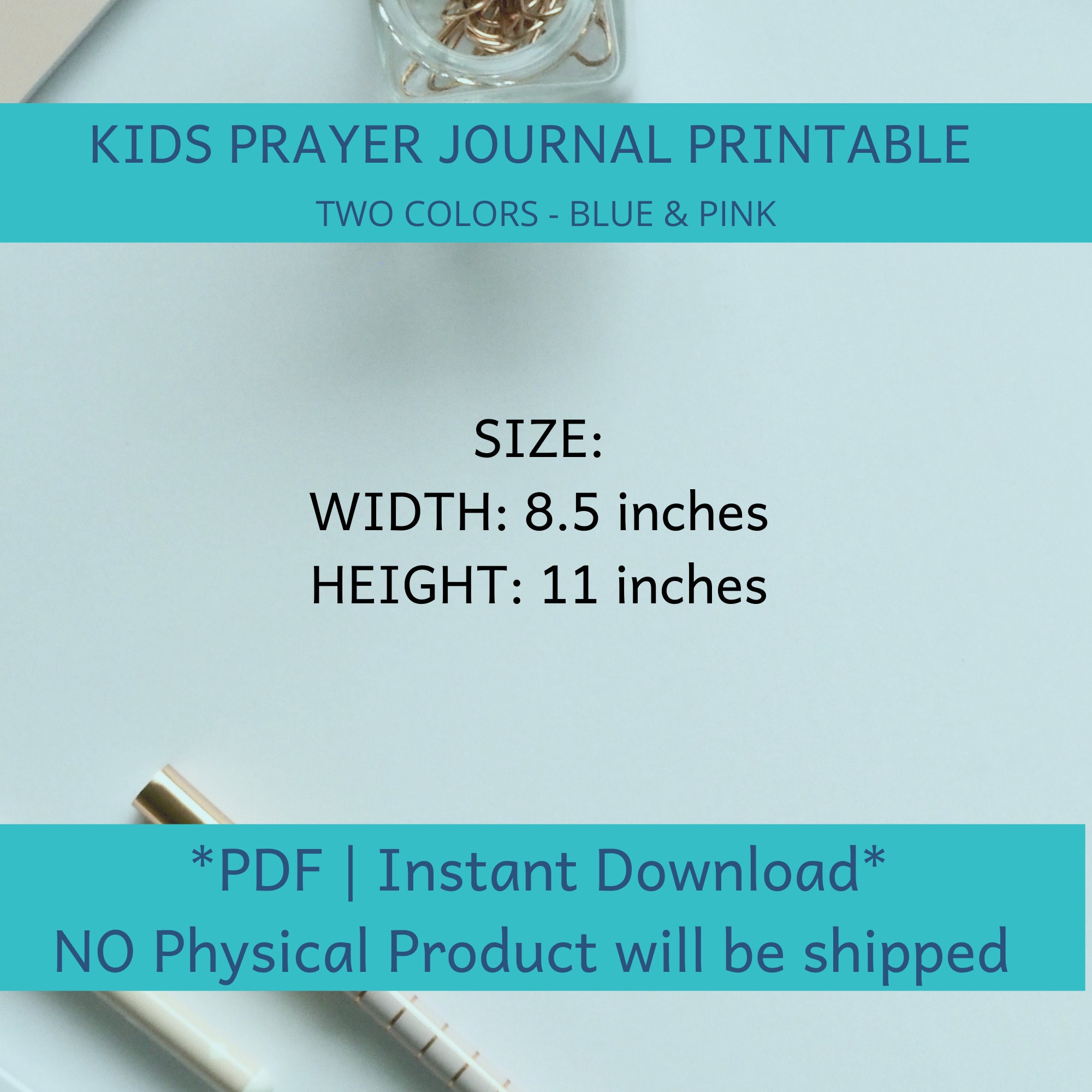 Kids Prayer Journal Printable: Prayer Notes and Planner for Children ...