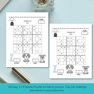 SUDOKU FOR KIDS: 100 Easy 9x9 Sudoku for Beginner for Kids Age 8 12, 8. ...