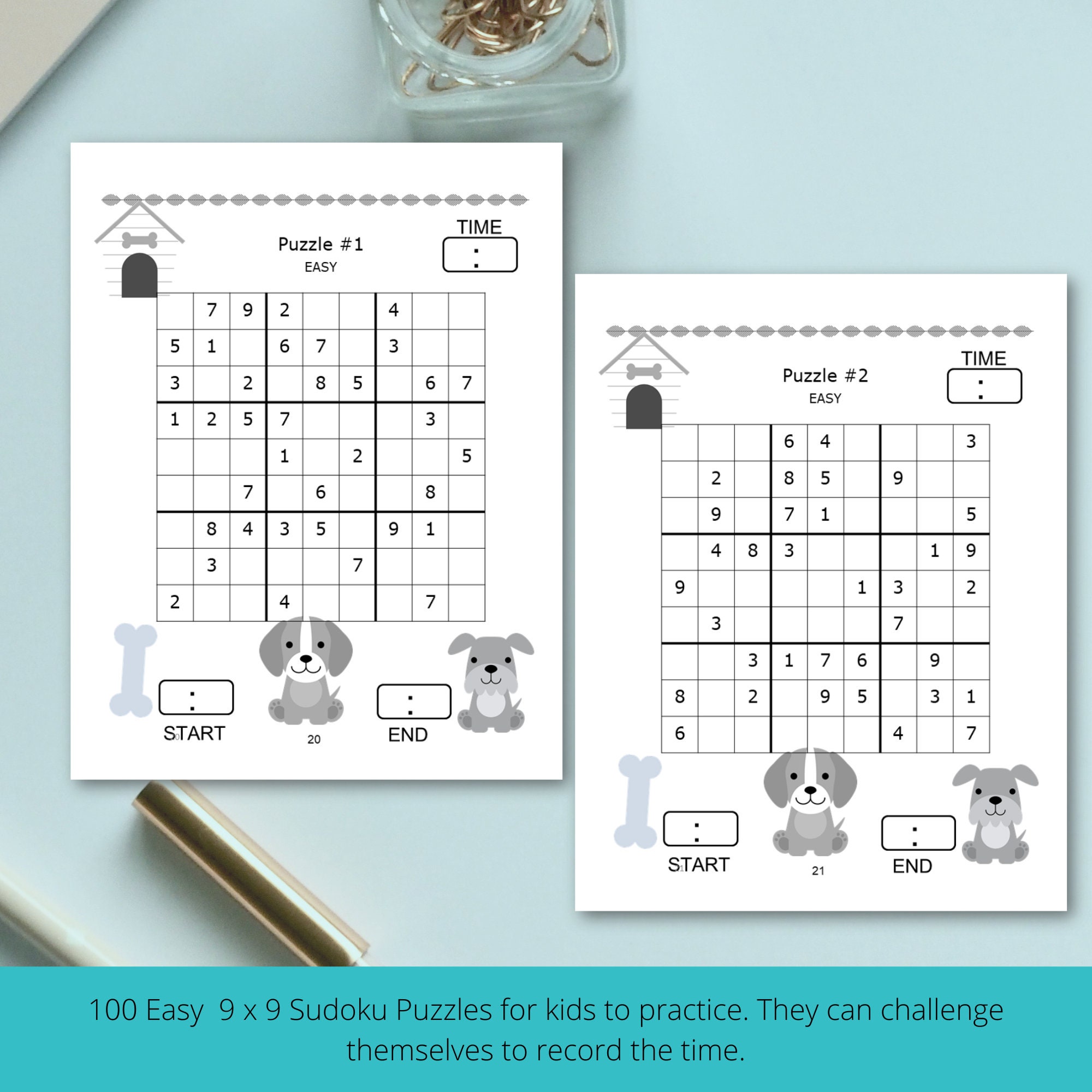 SUDOKU FOR KIDS: 100 Easy 9x9 Sudoku for Beginner for Kids Age 8 - 12 ...
