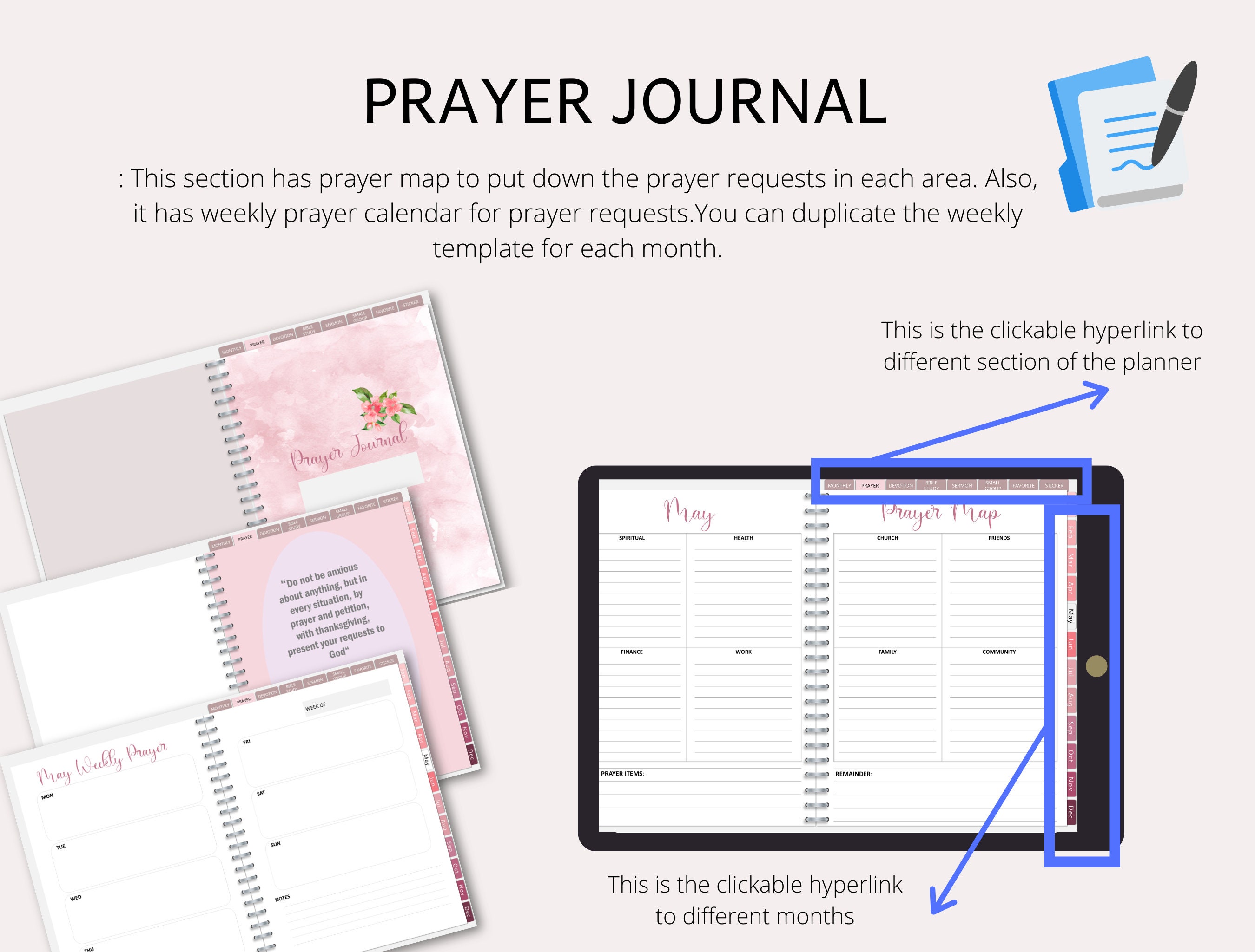 Faith Digital Planner for Goodnote Digital Prayer Journal - Etsy