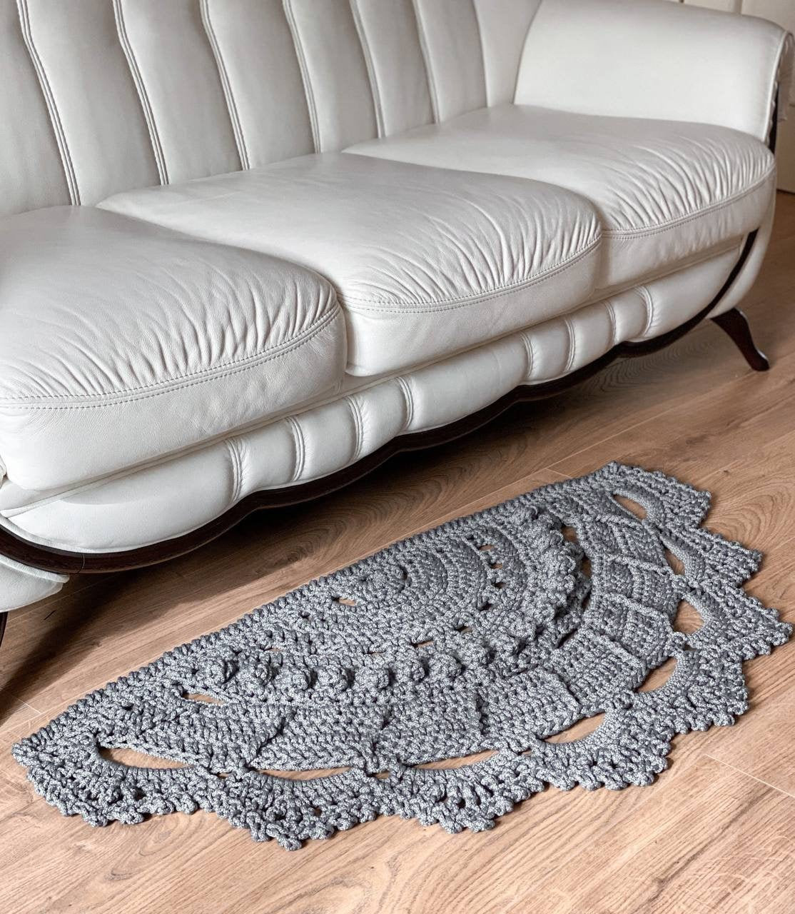 Gray Crochet Rug. Gray Bath Mat. Gray Doormat. Bedside Rug. - Etsy