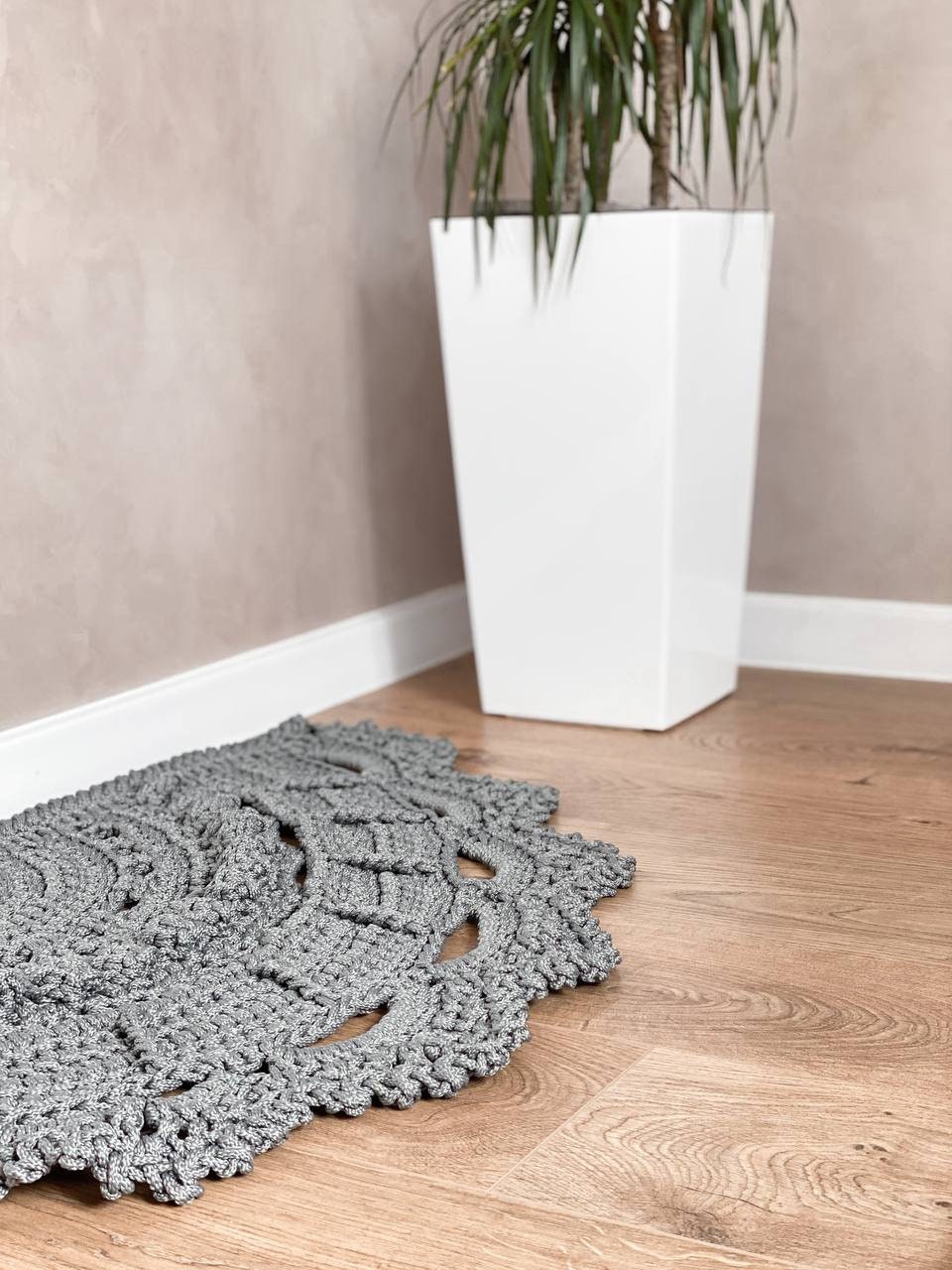 Gray Crochet Rug. Gray Bath Mat. Gray Doormat. Bedside Rug. - Etsy
