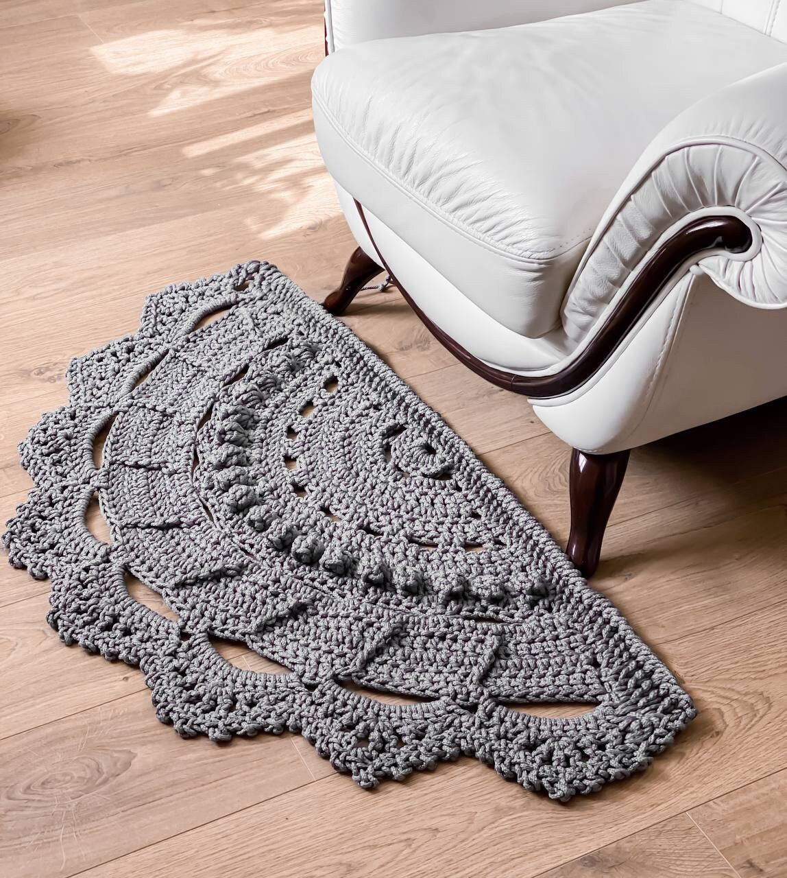 Gray Crochet Rug. Gray Bath Mat. Gray Doormat. Bedside Rug. - Etsy