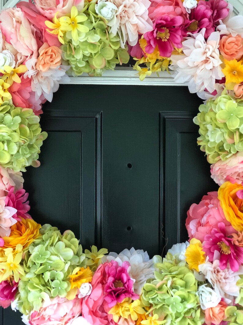 Oversized 30 inches Bright Spring or Summer Wreath | Etsy