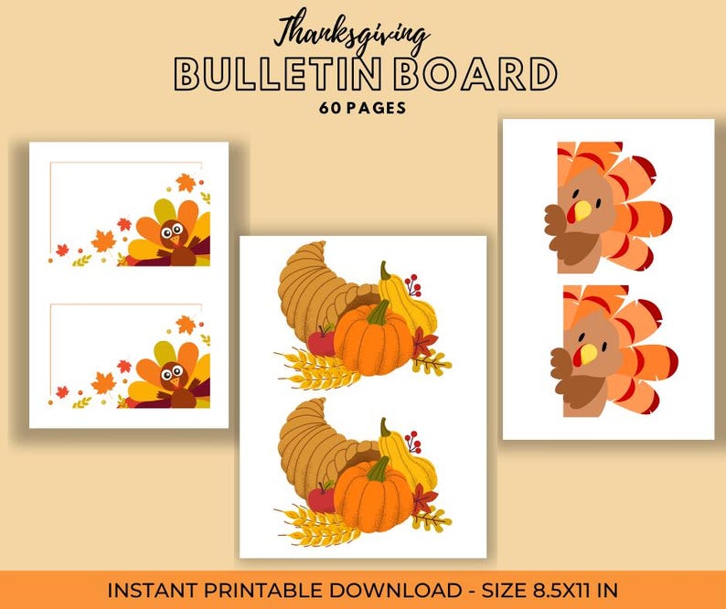 Thanksgiving Bulletin Board Activities 1st-6th Grade Digital Download ...