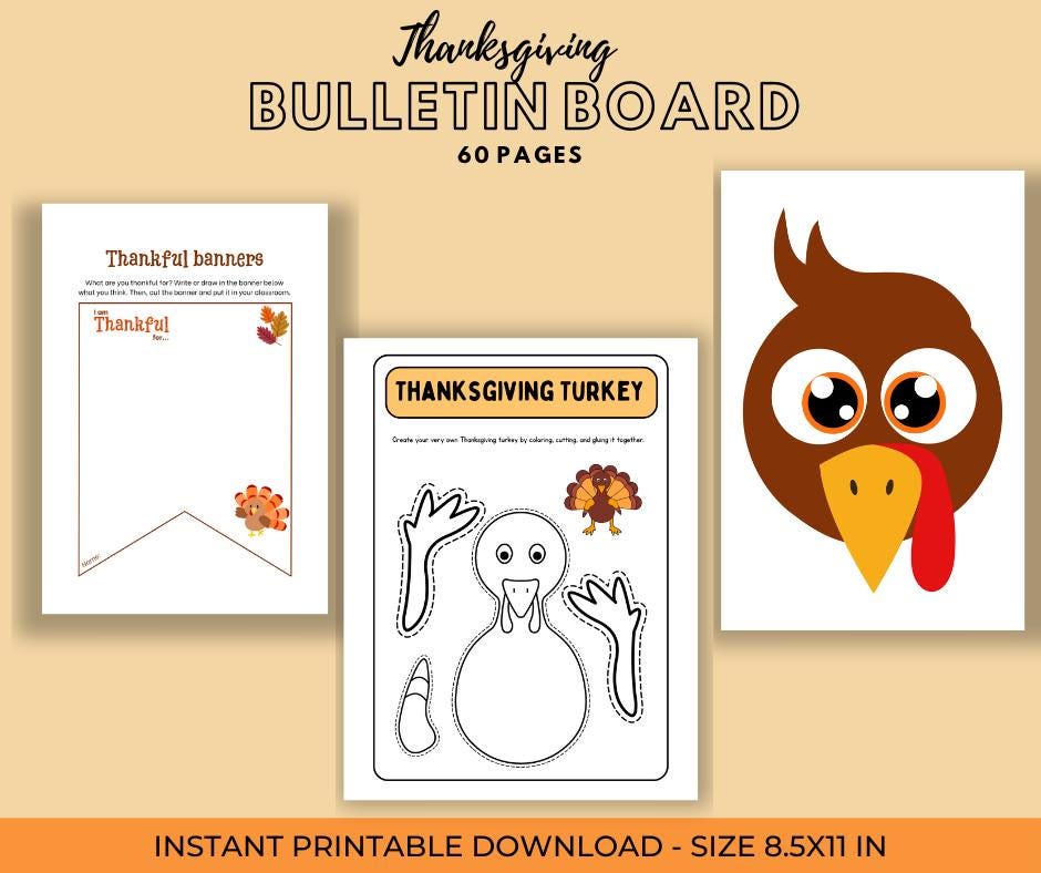 Thanksgiving Bulletin Board Activities 1st-6th Grade Digital Download ...