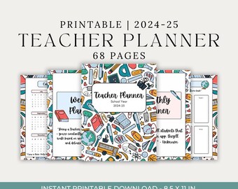 EDITABLE Canva Teacher Planner PDF Lesson Planner Class Schedule ...