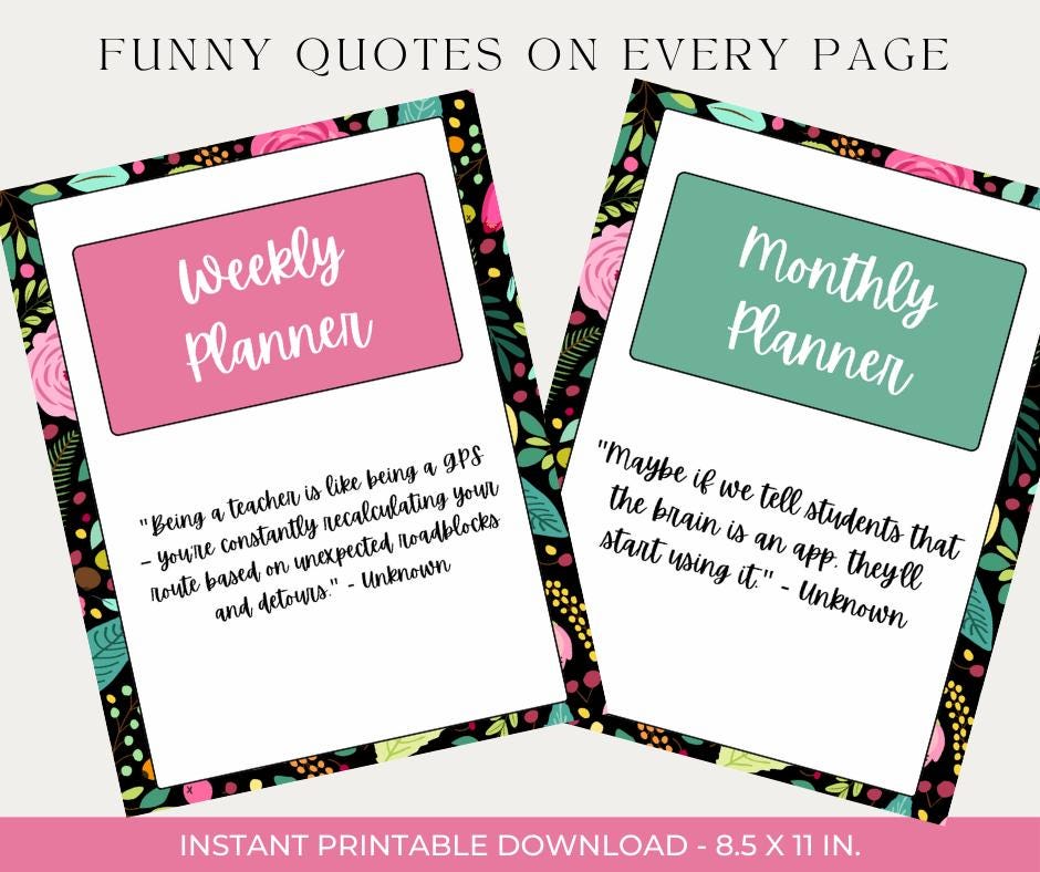 EDITABLE Teacher Planner Floral Design Canva PDF Lesson Planner Class ...