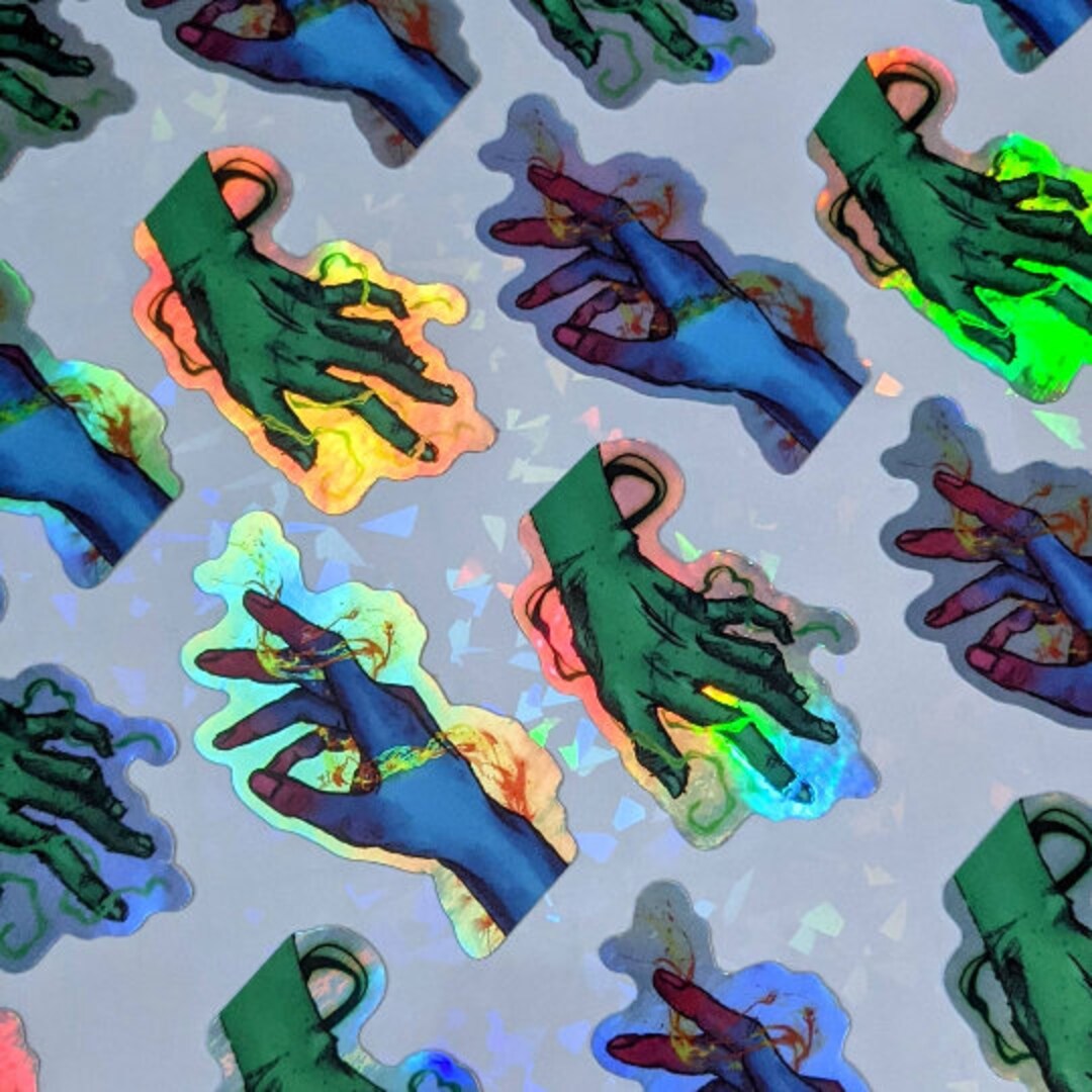 Holographic MHA Hands Sticker 2.75 X 1.5 - Etsy