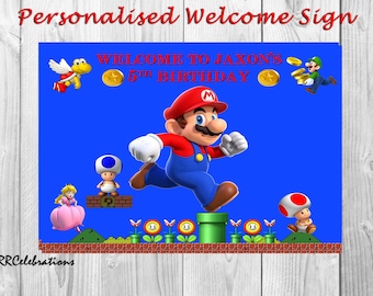 Super Mario Welcome Sign - Etsy UK