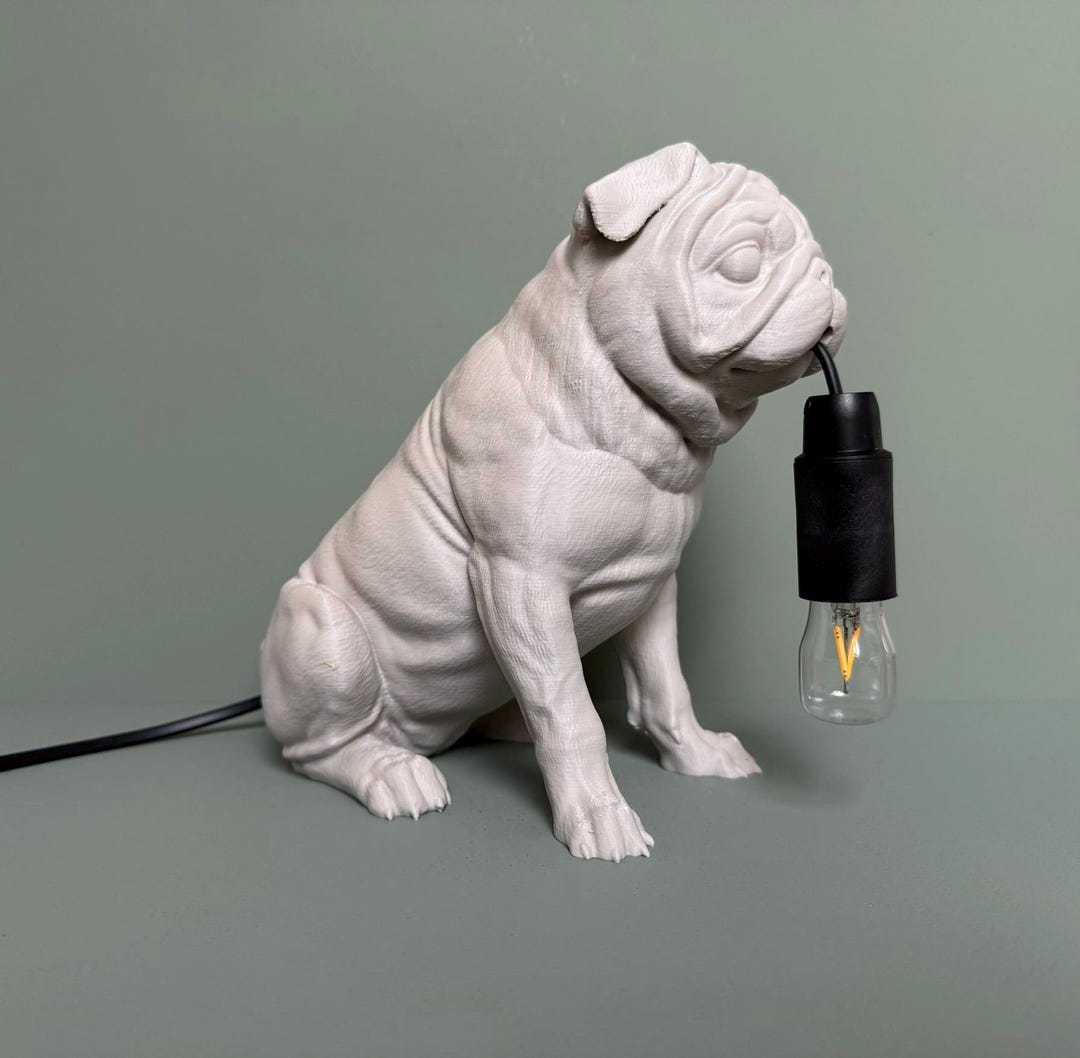 Pug Table Lamp - Cute Dog Lamp for Interior - Gift for Pug Lovers ...