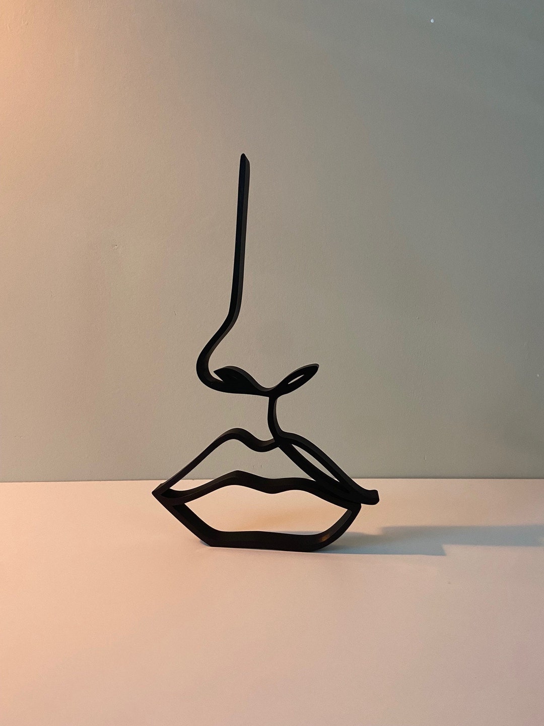 One Line Art Nose Mouth / Minimalist Art / Gift Idea / Home Decor ...