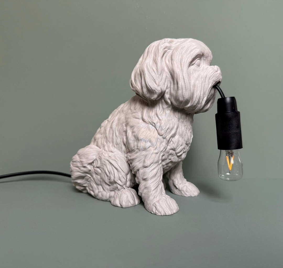 Table Lamp Shi Tzu Dog With Lamp in Mouth - Nice Dog Lamp for Living ...