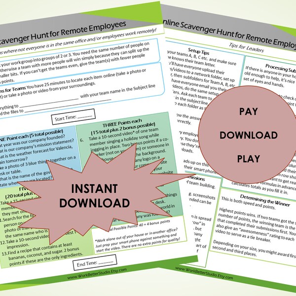 Virtual Scavenger Hunt for Remote Employees - Etsy