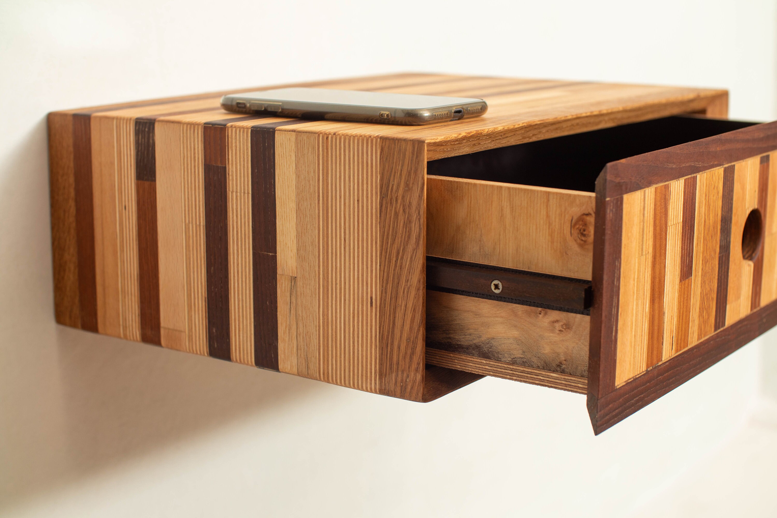Floating Nightstand with hidden wireless charger inside model | Etsy