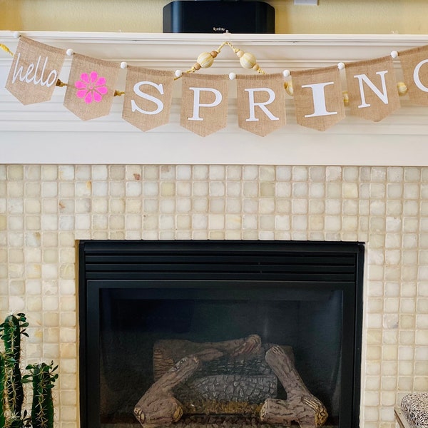 Spring Burlap Banner - Etsy