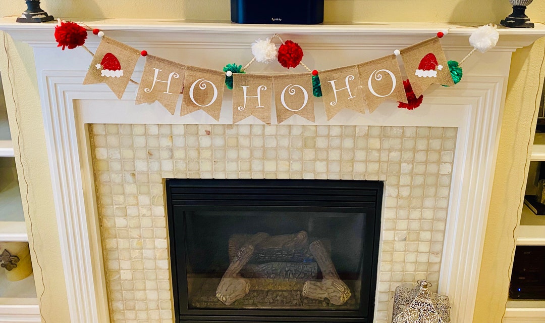 Ho Ho Ho Burlap Banner, Christmas Banner, Christmas Decor, Party Decor ...