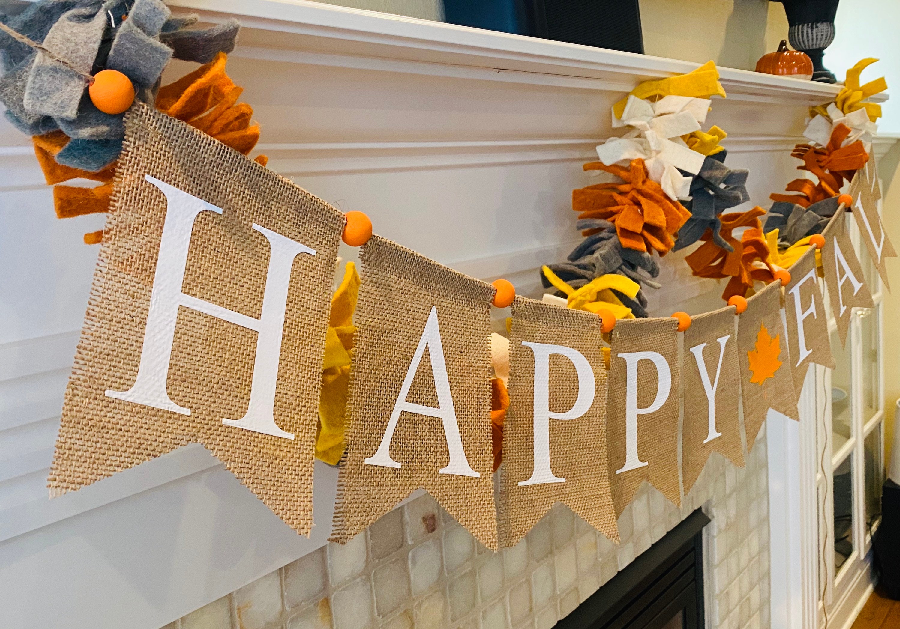 Happy Fall Burlap Banner Fall Decor Thanksgiving Decor - Etsy