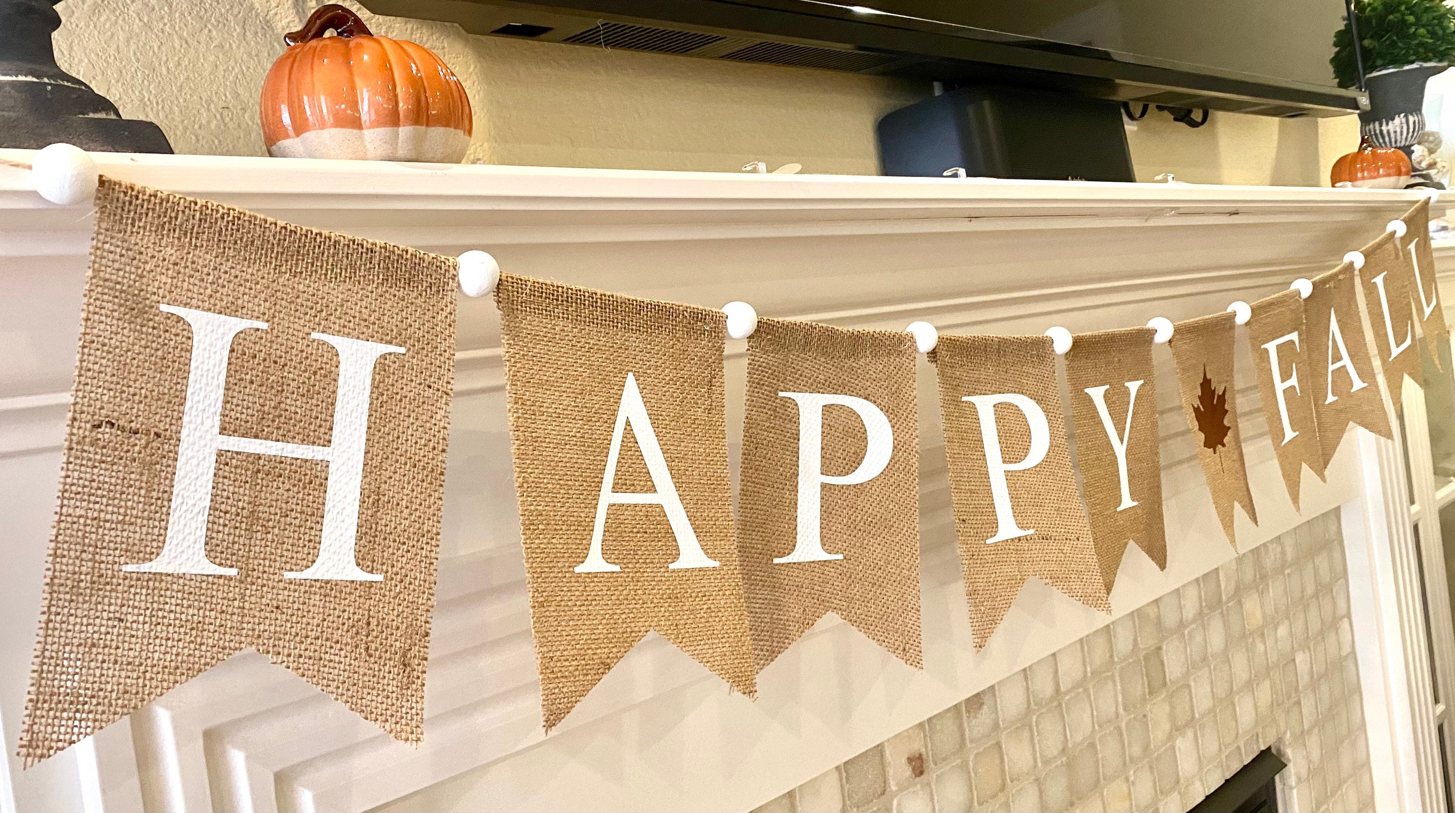 Happy Fall Burlap Banner Fall Decor Thanksgiving Decor - Etsy
