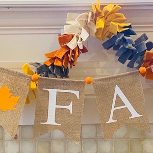 Hello Fall Burlap Banner, Fall Burlap Banner, Thanksgiving Decorations ...