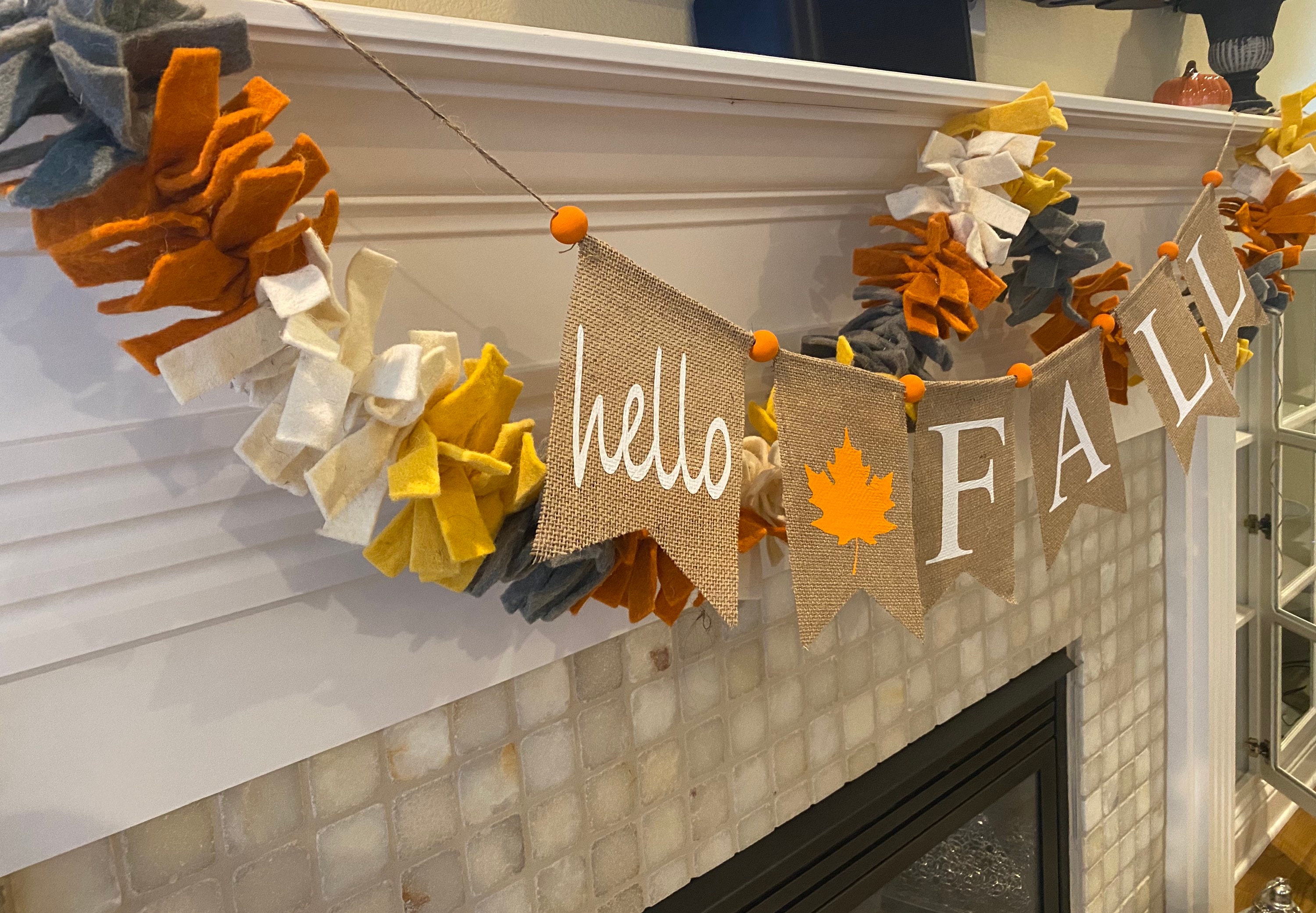 Hello Fall Burlap Banner Fall Burlap Banner Thanksgiving - Etsy
