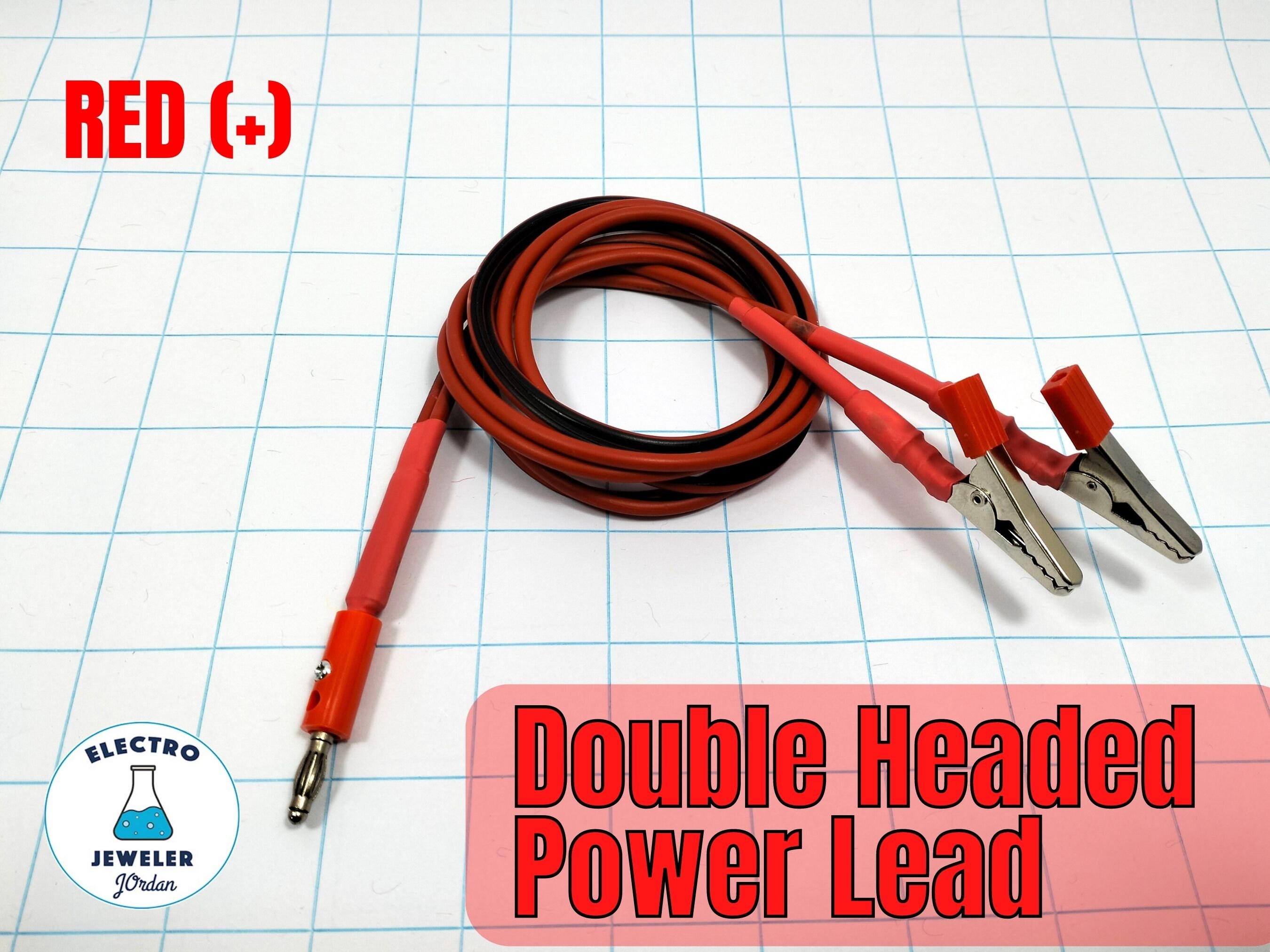 Double Headed Alligator Clip Power Lead Set Positive / Negative. 1M ...