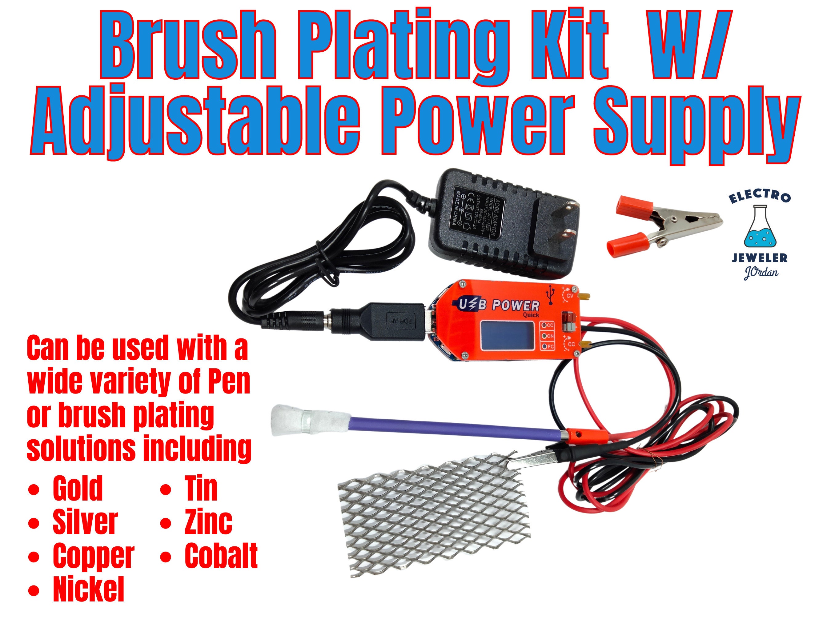 Pen / Brush Plating Set Mini Adjustable Power Supply 2A FREE SHIPPING ...