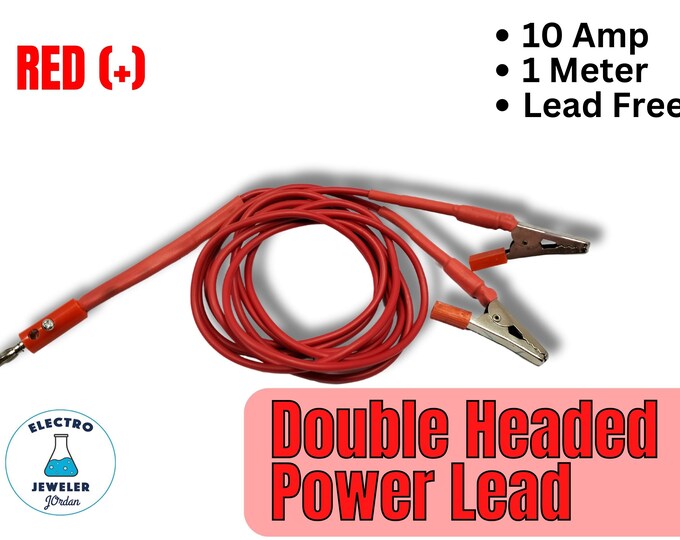 Double Headed Alligator Clip Power Lead Posative. 1M / 3ft Long ...