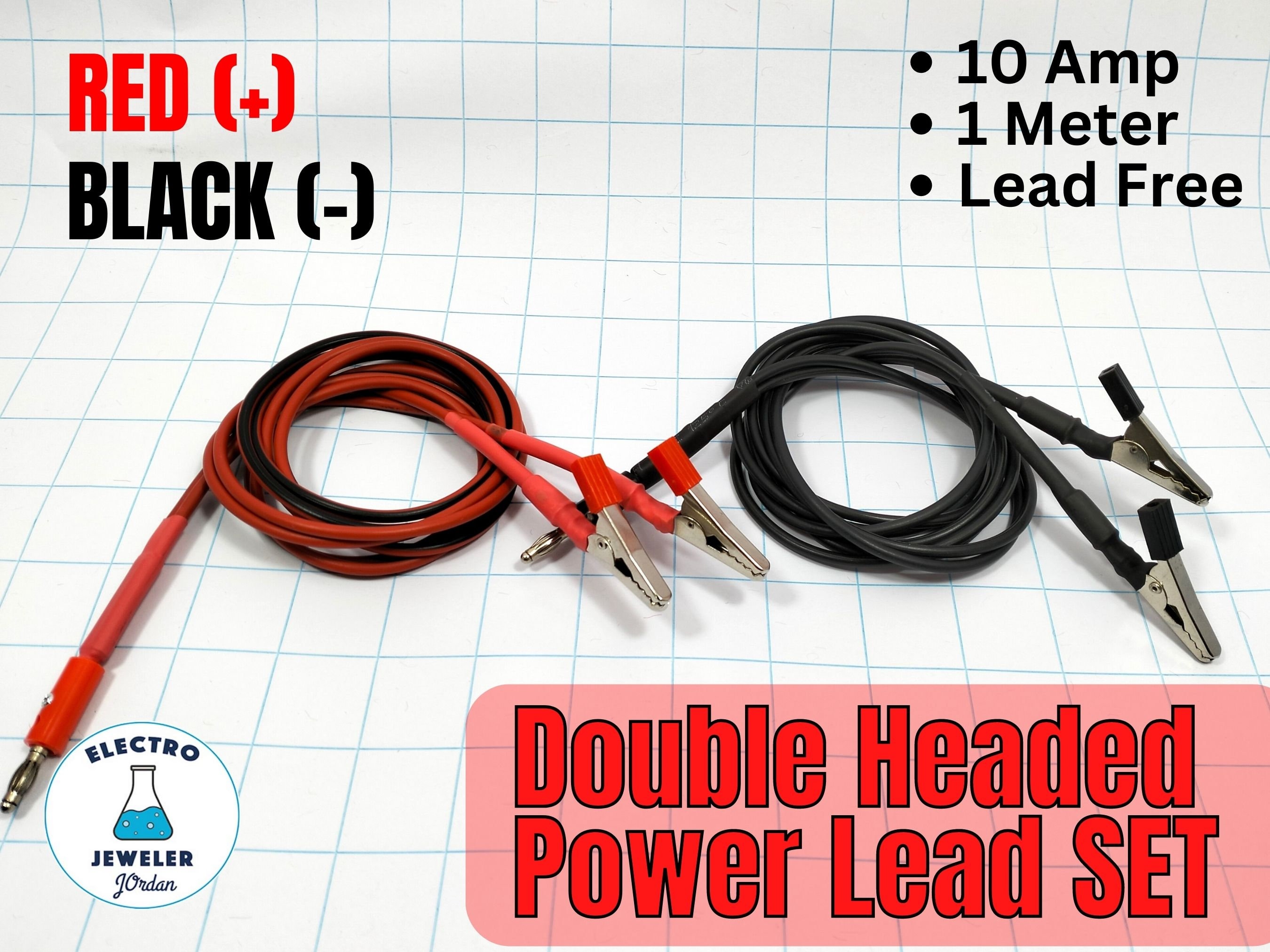 Double Headed Alligator Clip Power Lead Set Positive / - Etsy