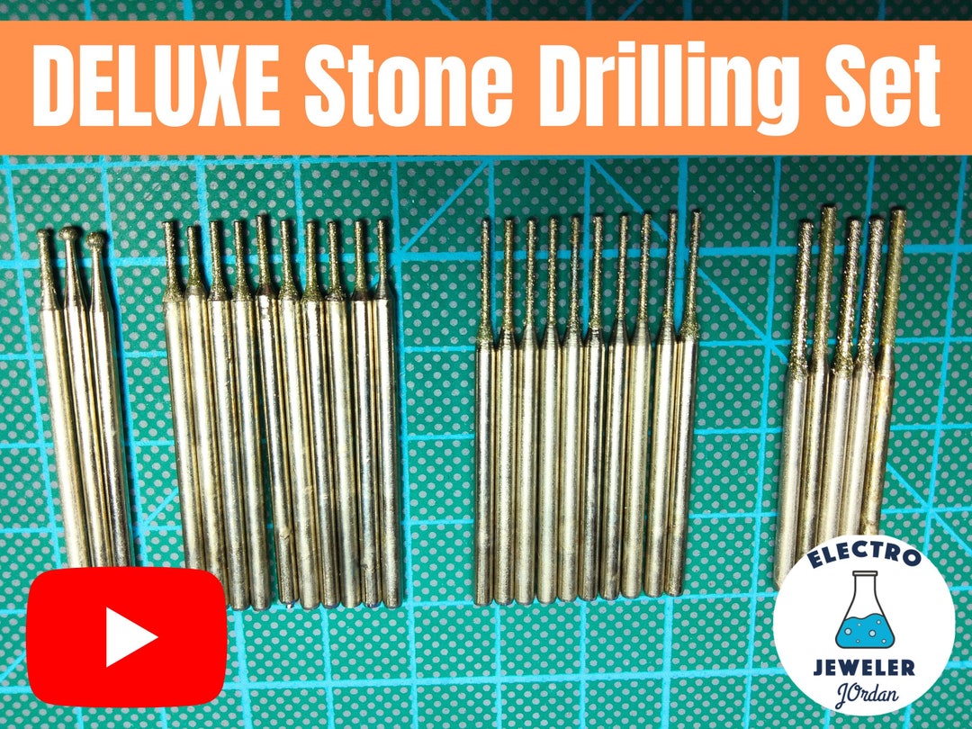 Stone Drilling DELUX Set 28 Pcs 2.3mm / 3/32" Shank See My Youtube Drilling Videos & Drill ...