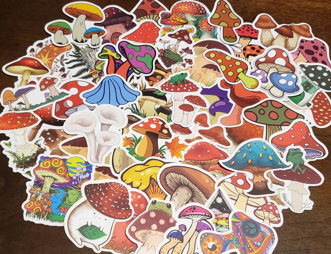 52 Mushroom Stickers | Vinyl Mushroom Decals | Fungi Stickers ...