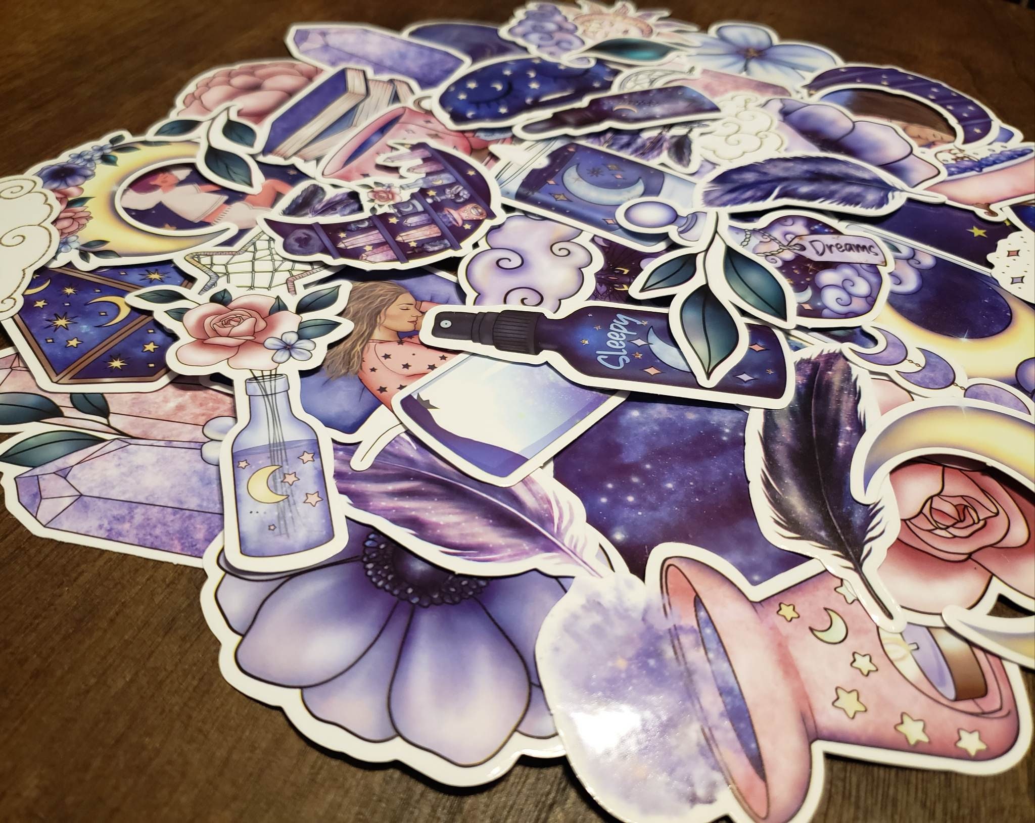 50 Sleep Themed Stickers | Relaxation Stickers | Vinyl Nighttime Decals ...