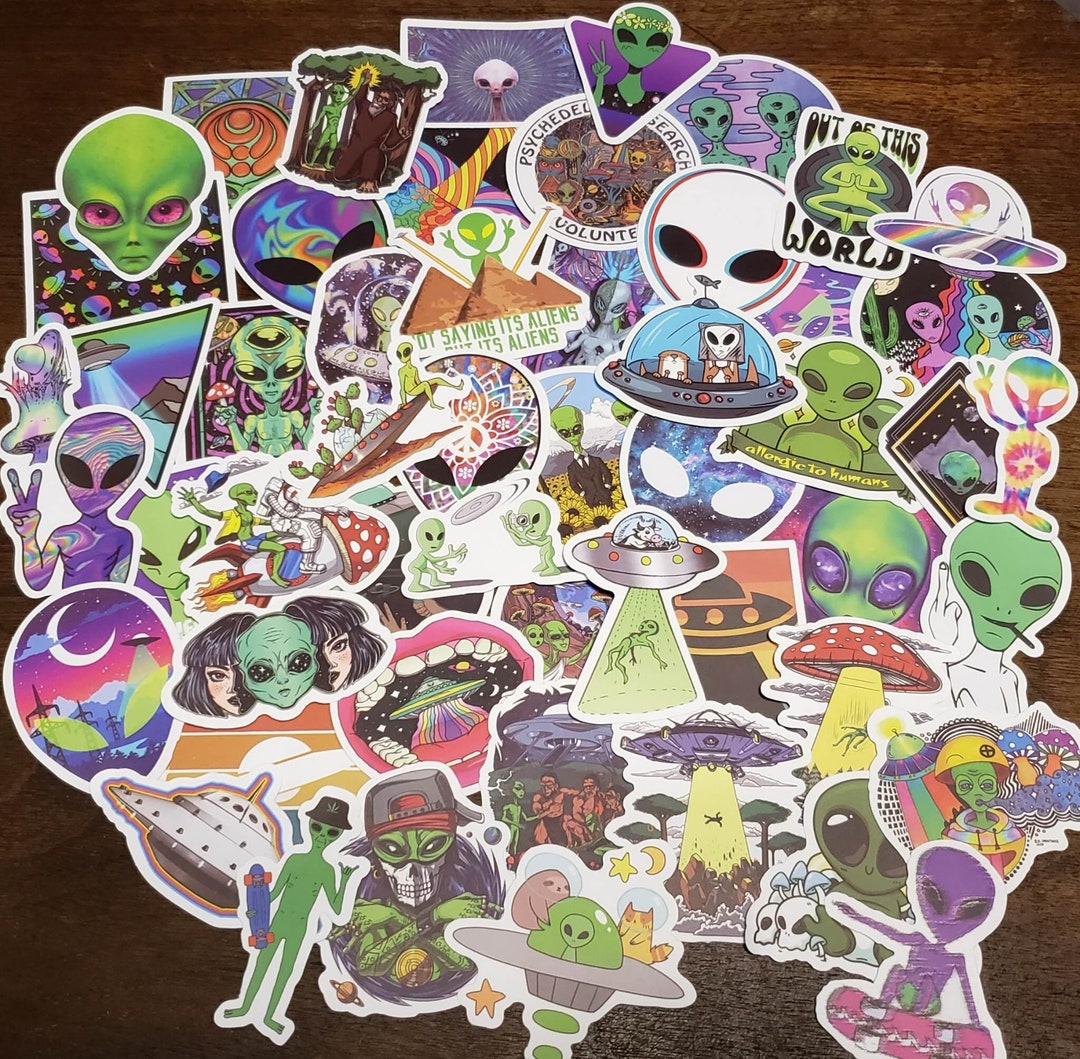 52 Vinyl Alien UFO Sticker Decals | Spaceship Stickers | Alien Decals ...