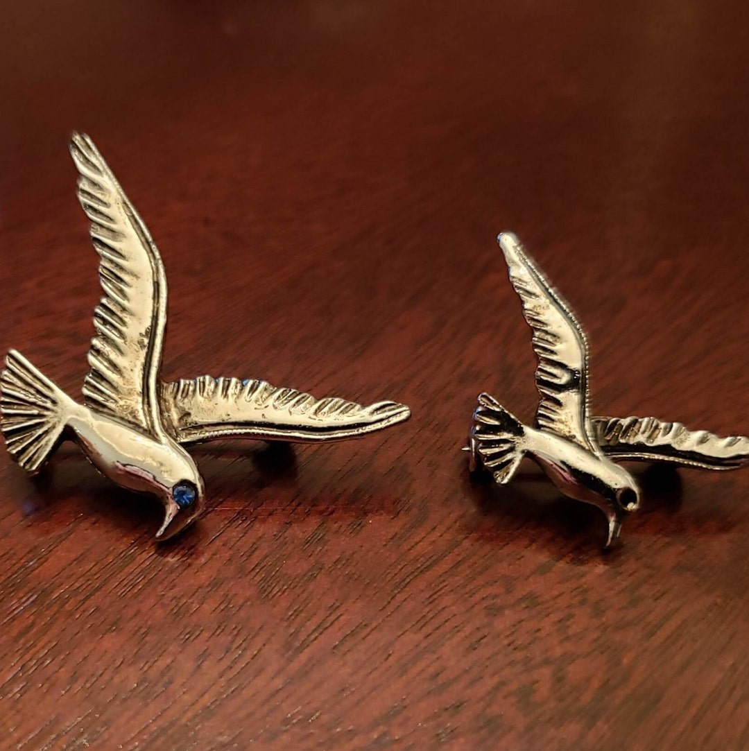 Vintage Pair of Seagull Pins | Silver Tone Seagull Brooches | Gerry's ...