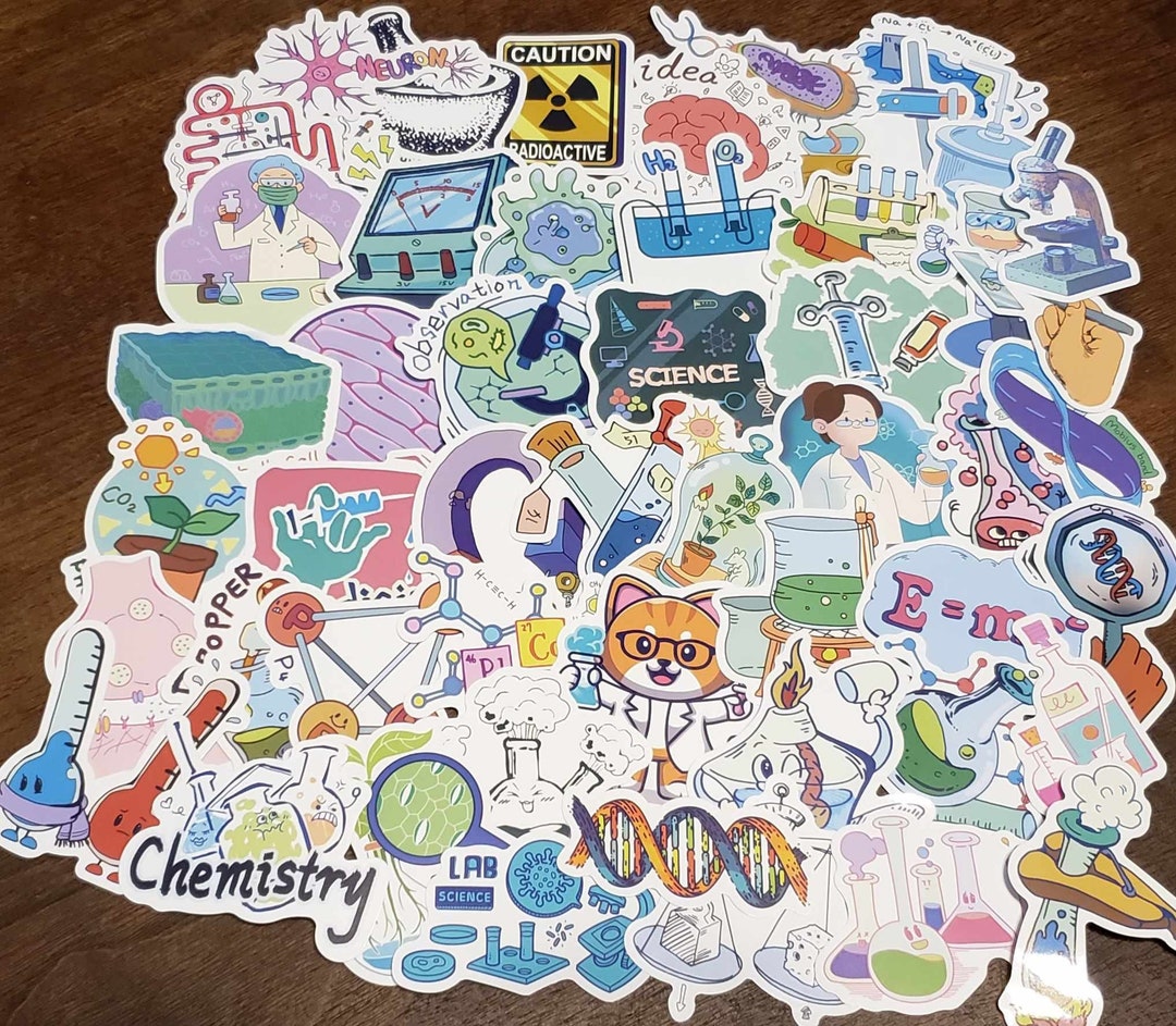50 Science Themed Stickers | Vinyl Science Decals | Science Sticker ...