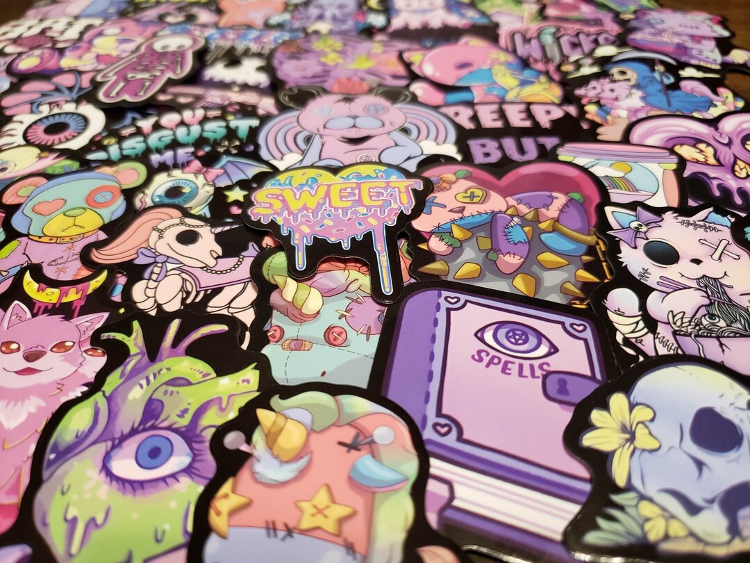 50 Monster Creature Stickers | Vinyl Monster Decals | Halloween Sticker ...