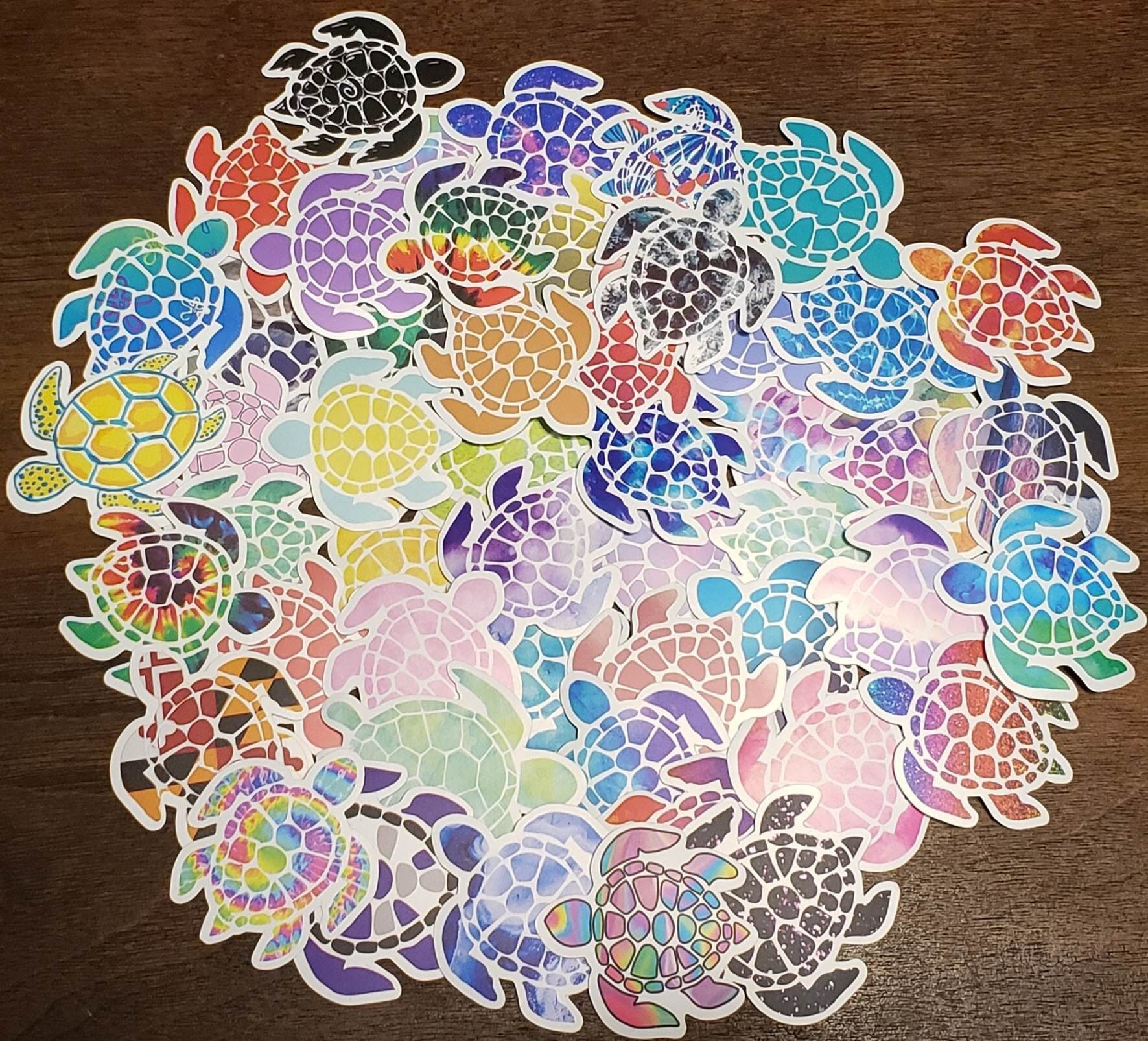 50 Turtle Stickers Vinyl Turtle Stickers Sea Turtle Decals - Etsy
