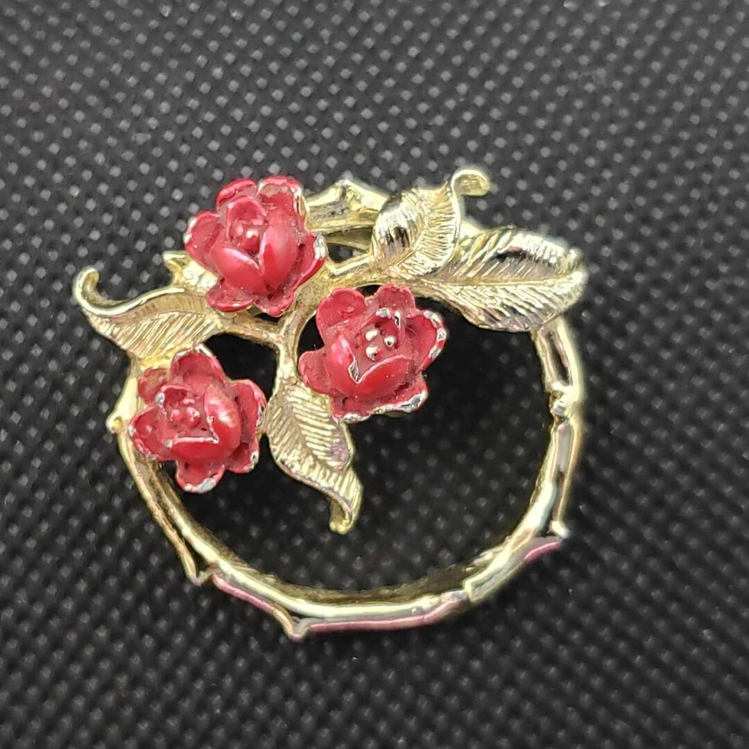 Vintage Gerry's Rose Brooch Pin | Vintage Rose Jewelry | Red Rose ...