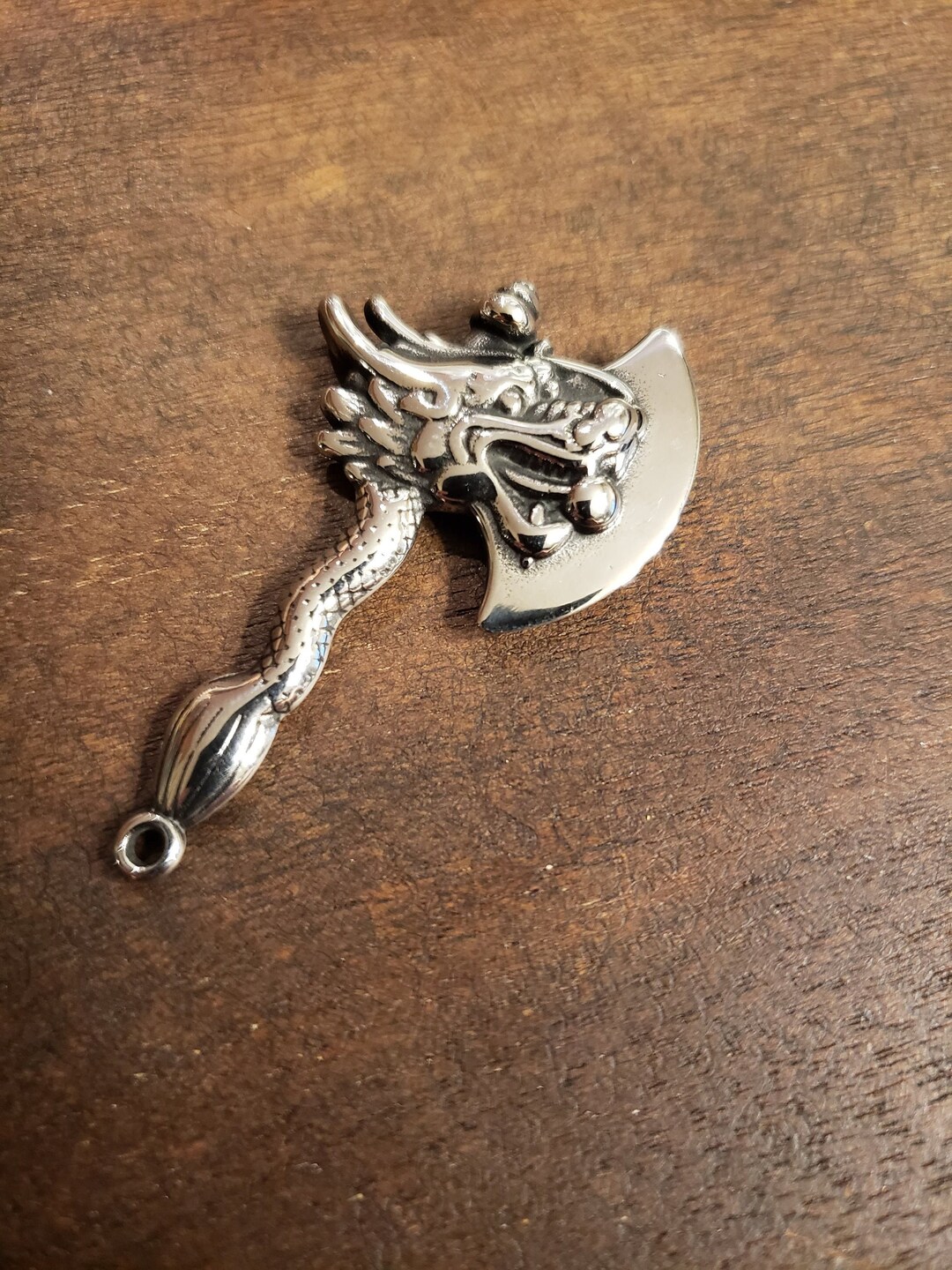 Dragon Axe Pendant | Double Sided Dragon Axe Pendant | Stainless Steel ...