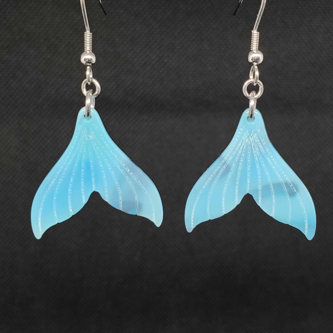 Mermaid Tail Fish Earrings Stainless Steel Hooks Fish Tail Earrings ...