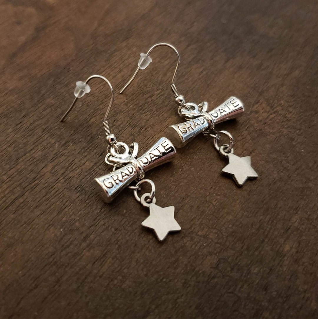 Graduation Earrings Hypoallergenic Earring Hooks Diploma Earrings ...