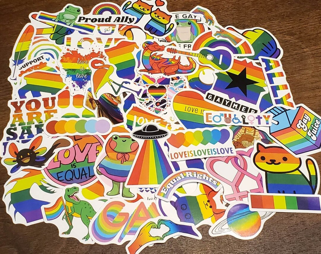 53 Pride Stickers Vinyl LGBTQ Stickers Rainbow Stickers Pride Party ...