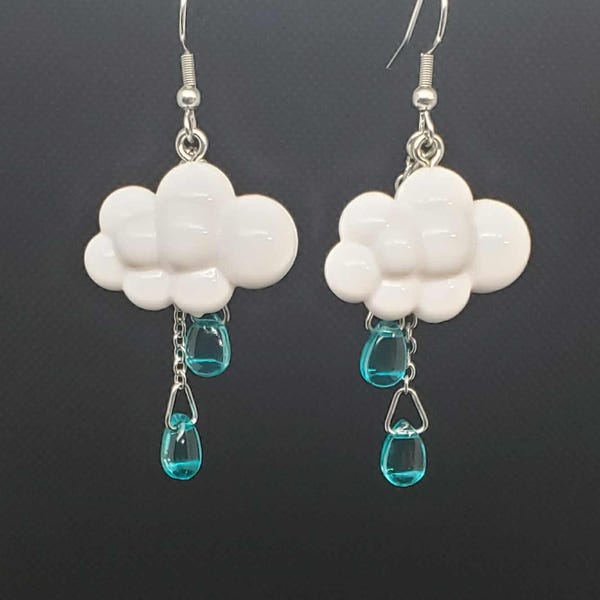 Rain Cloud Earrings - Etsy