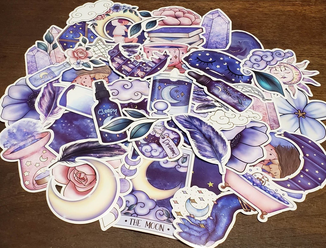 50 Sleep Themed Stickers | Relaxation Stickers | Vinyl Nighttime Decals ...